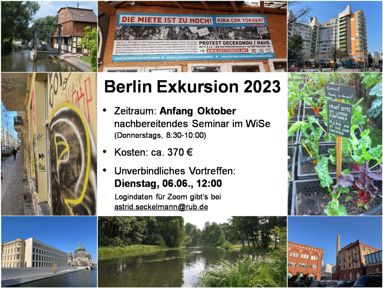 Infoveranstaltung zur Berlin-Exkursion am 06.06.2023